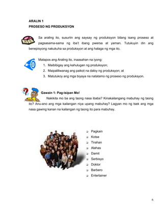 Modyul 4 produksyon proseso ng pagsasama-sama | PDF