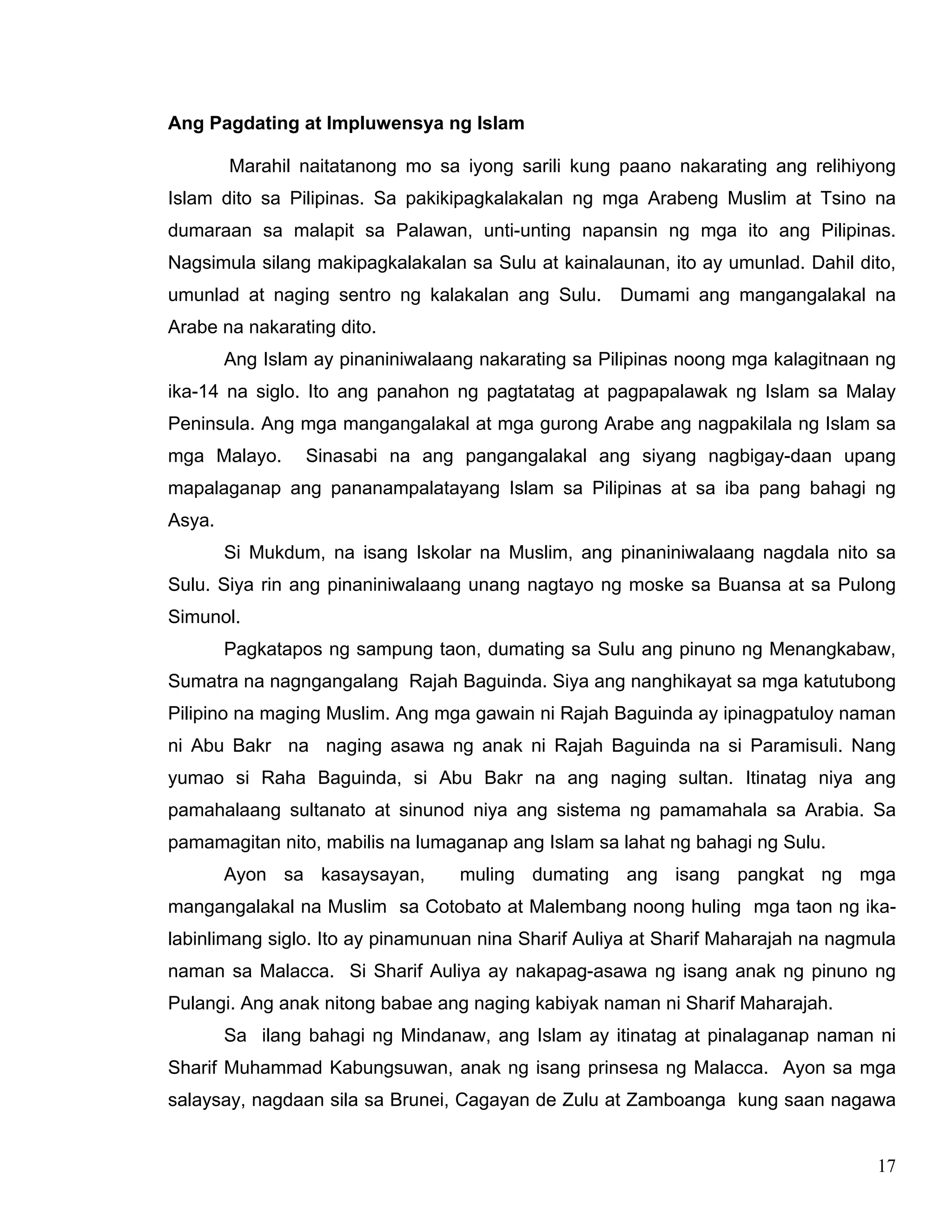 Modyul 4 ang kalinangang pilipino sa panahon ng barangay | PDF