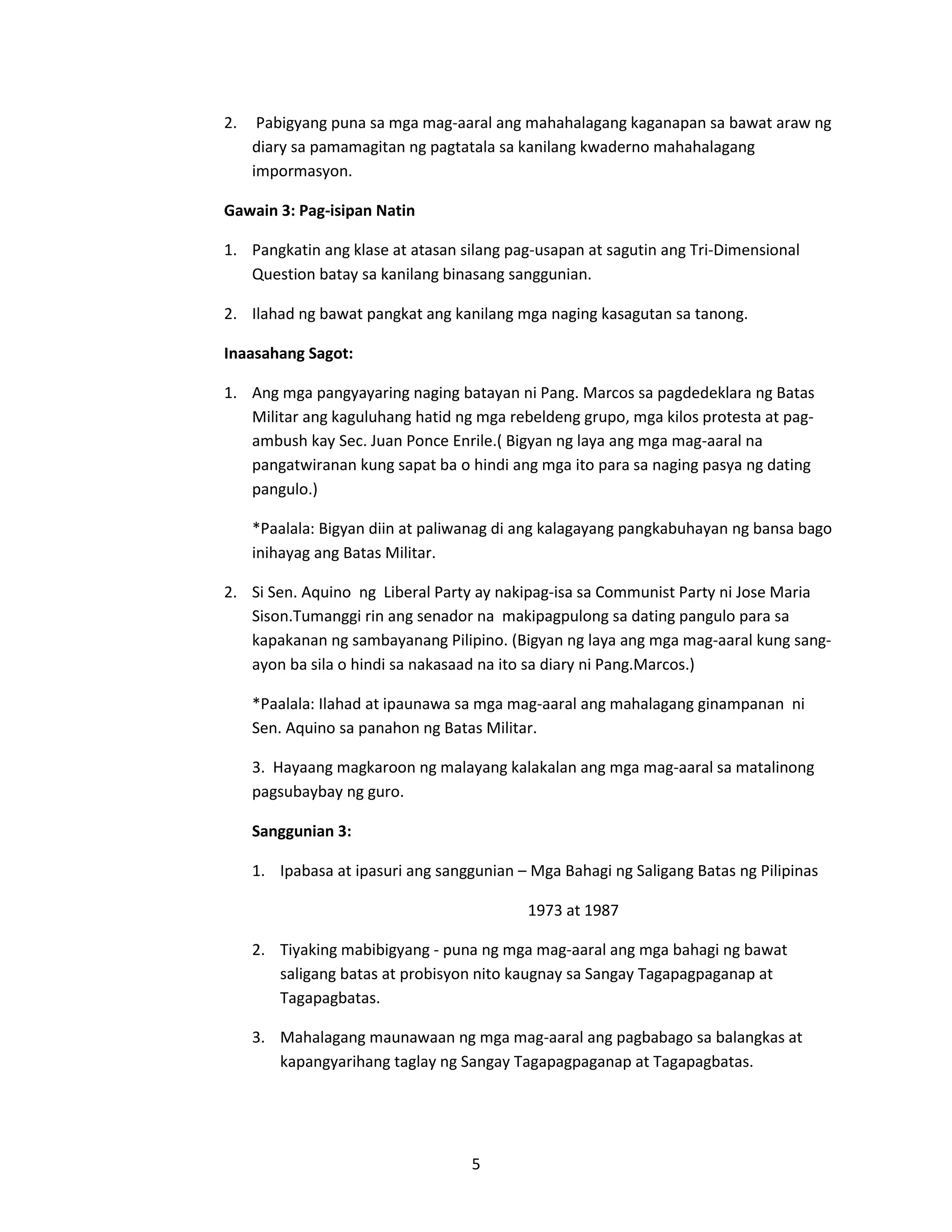 Modyul 4 batas militar teachers guide a.del rosario | PDF