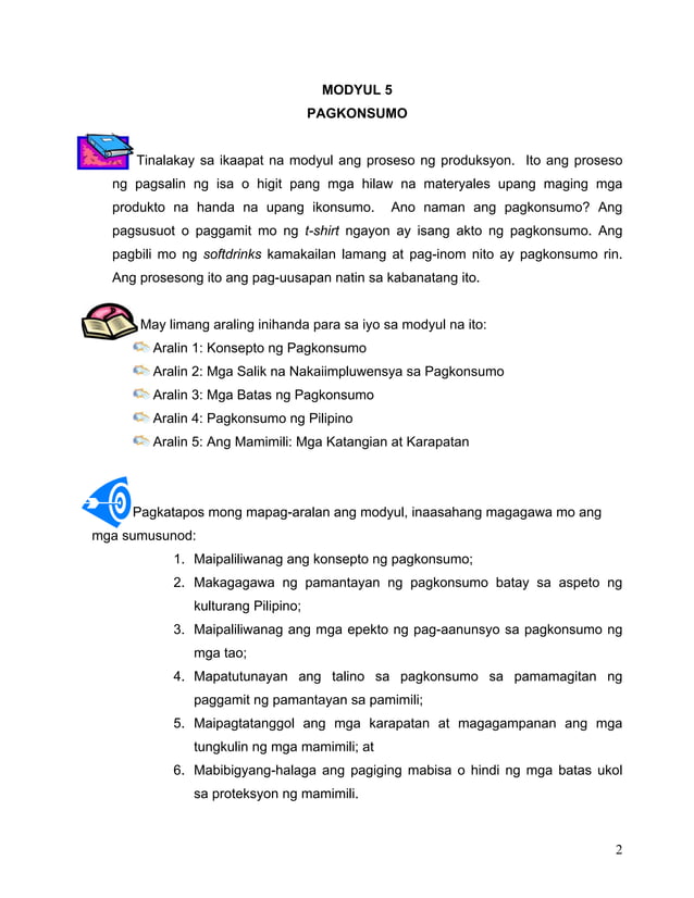 Modyul 5 pagkonsumo | PDF