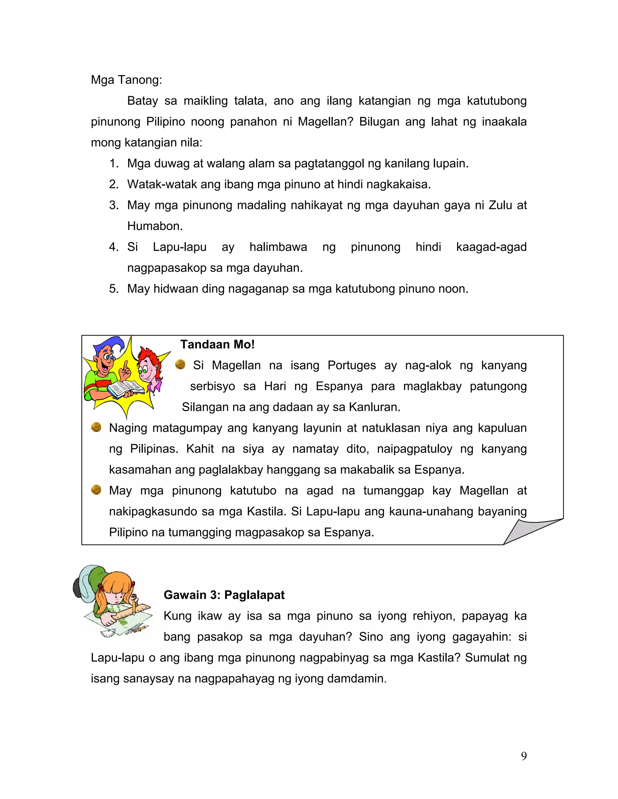 Modyul 5 ang pagdating ng mga kastila | PDF
