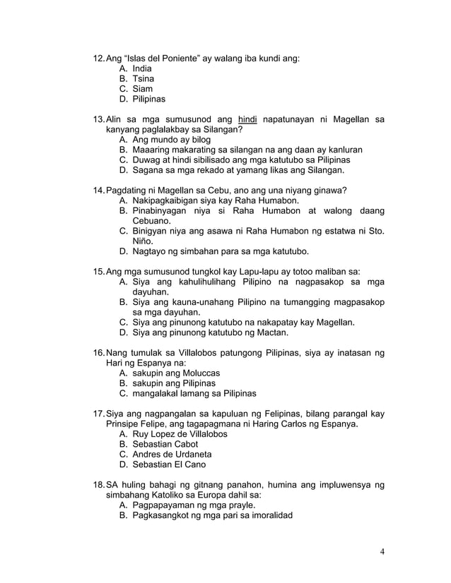 Modyul 5 ang pagdating ng mga kastila | PDF