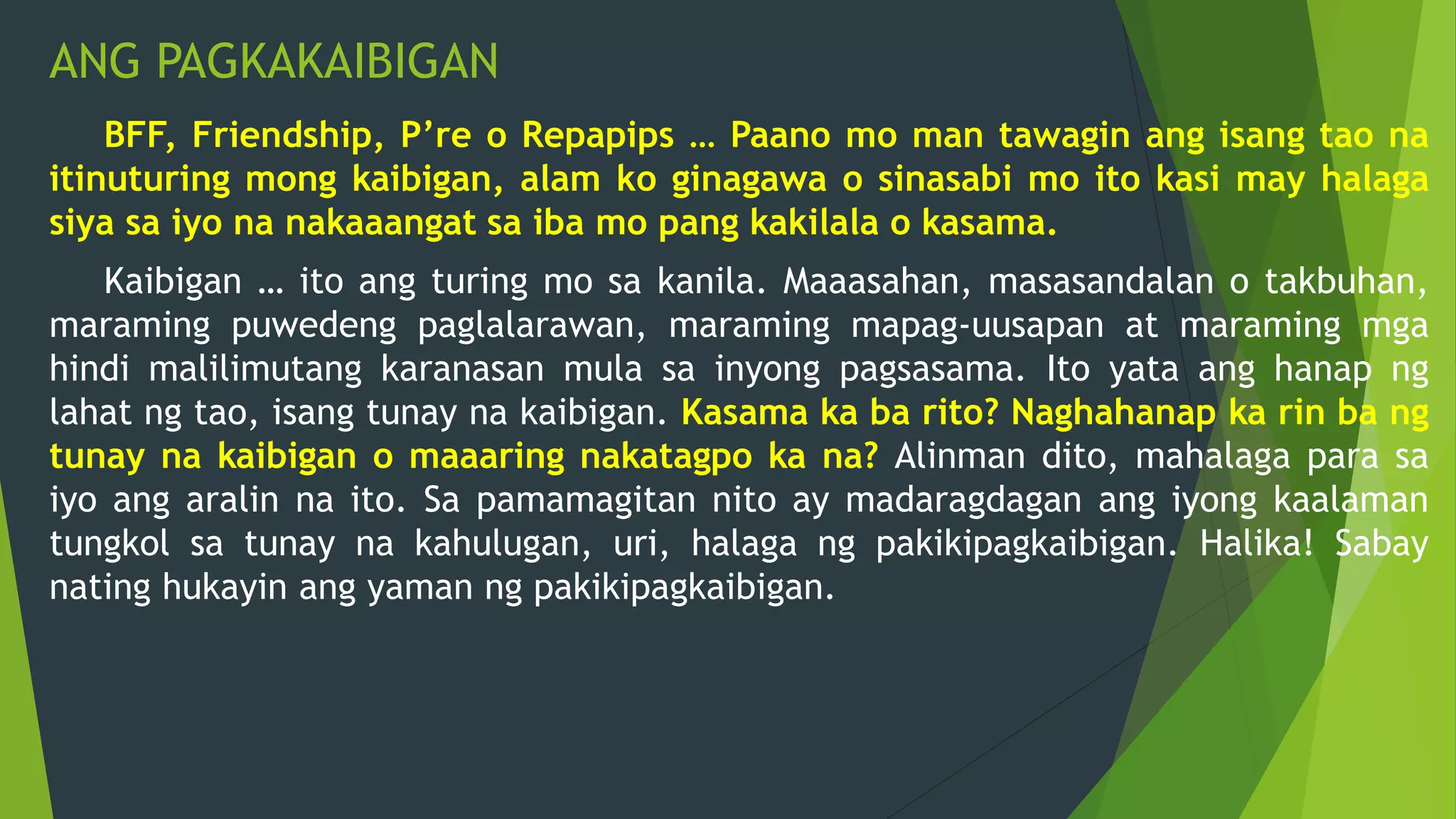 Modyul 6 - Pakikipagkaibigan | PPTX