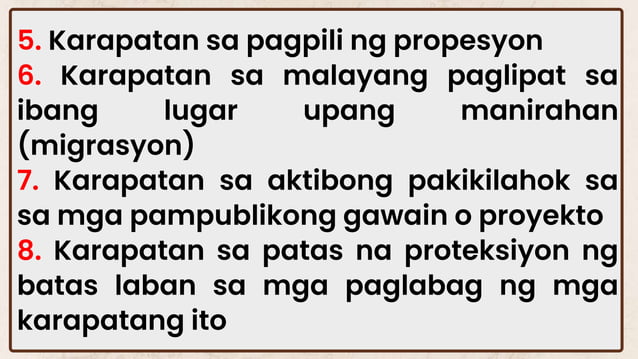 ESP - 9 MODYUL 6 : KARAPATAN AT TUNGKULIN | PPTX