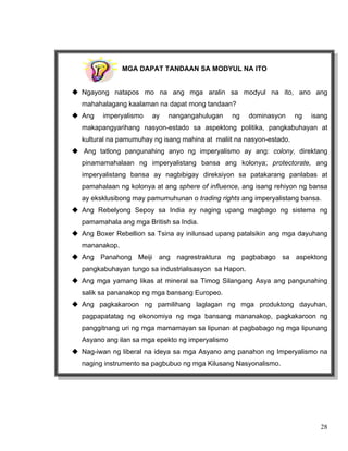 Modyul 7 ang paglaganap ng kolonyalismo at simula ng imper | PDF