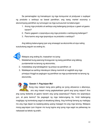 Modyul 7 pamilihan | PDF