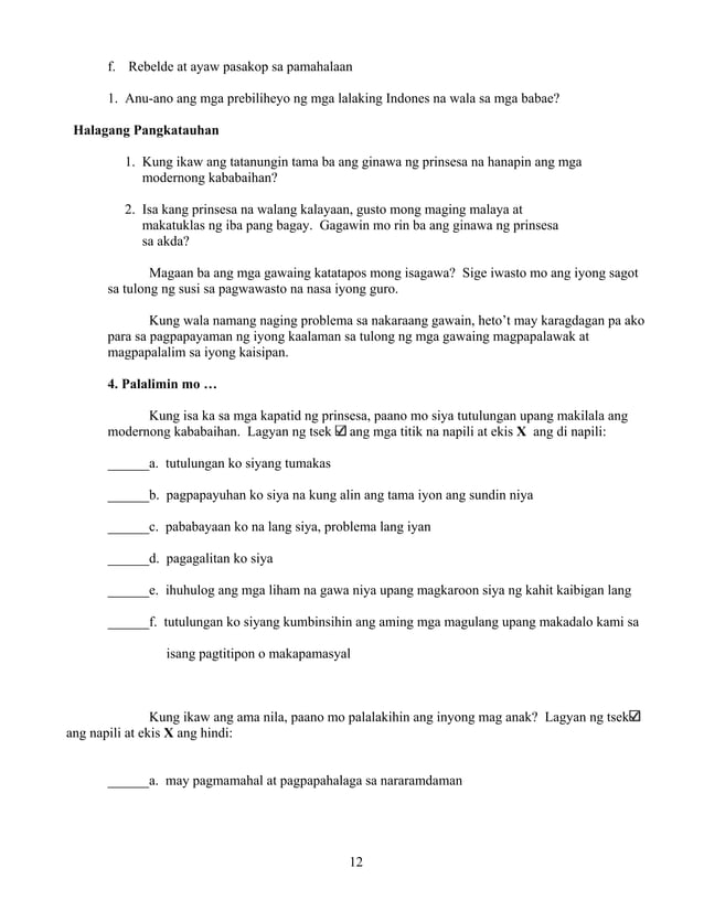 Modyul 7 pagsusuri ng akda batay sa teoryang feminismo | PDF