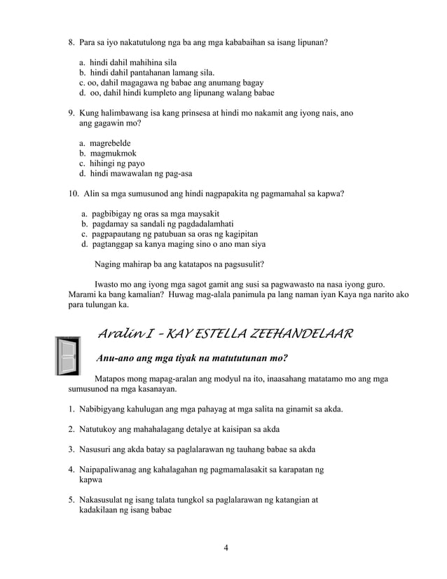 Modyul 7 pagsusuri ng akda batay sa teoryang feminismo | PDF