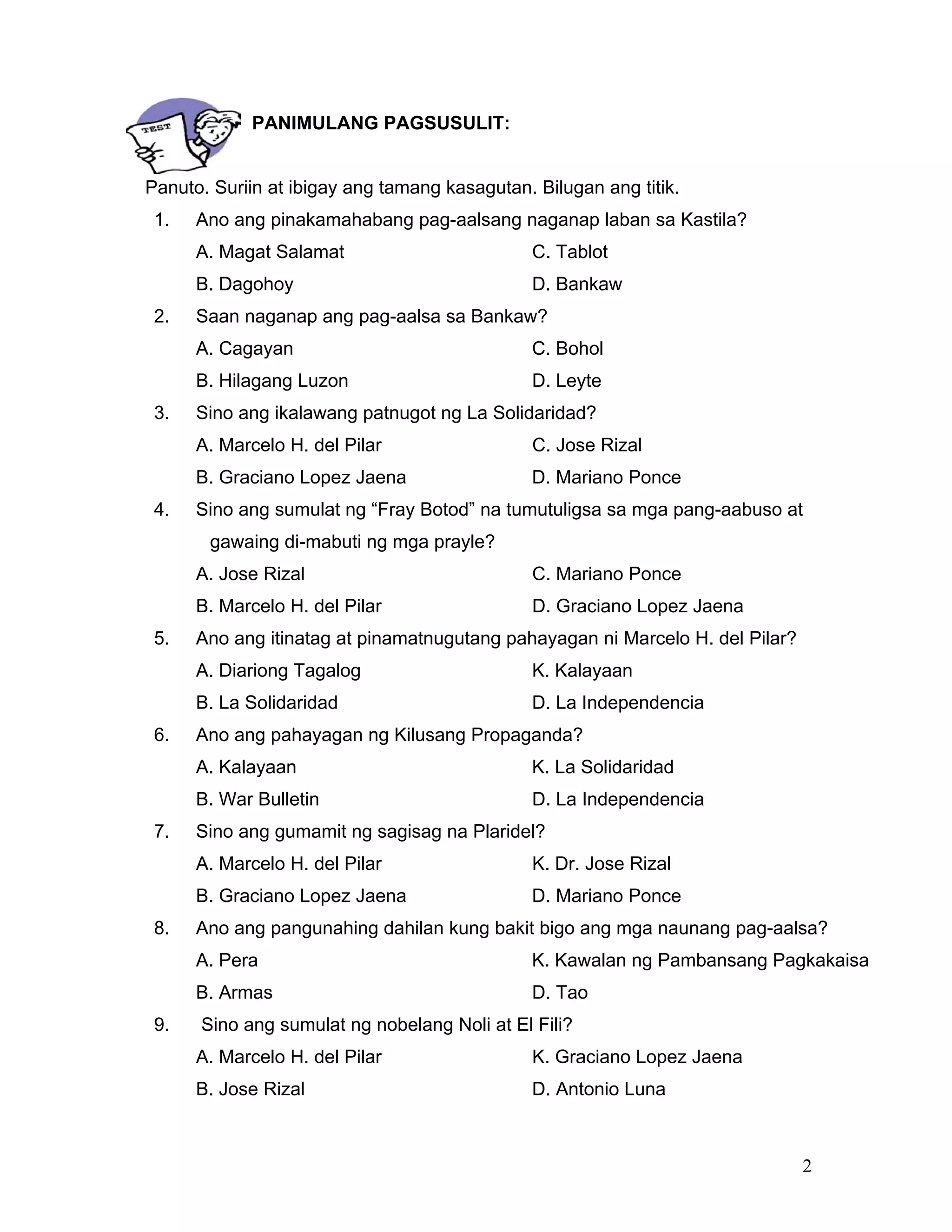 Modyul 8 pagsibol ng kamalayang pilipino | PDF