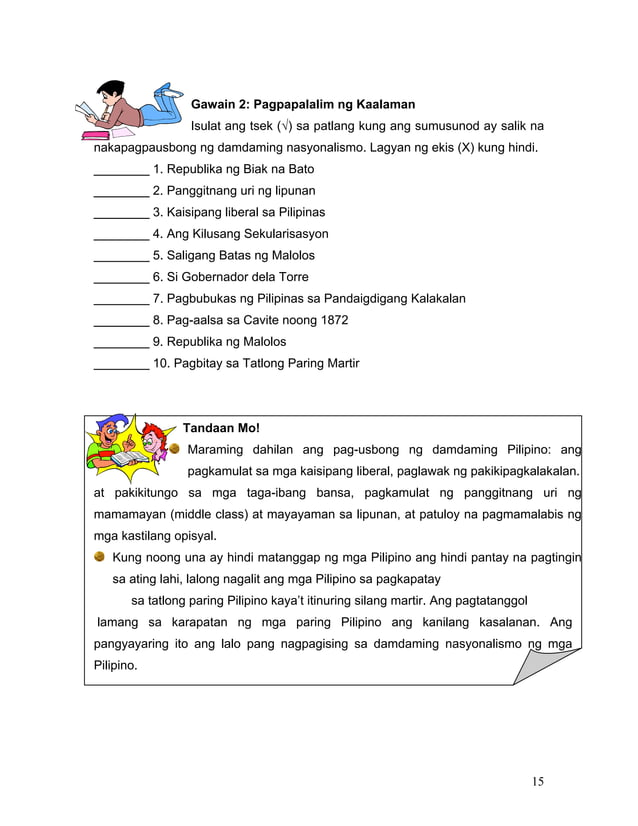 Modyul 8 pagsibol ng kamalayang pilipino | PDF