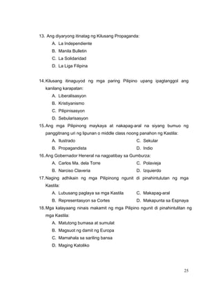 Modyul 8 pagsibol ng kamalayang pilipino | PDF