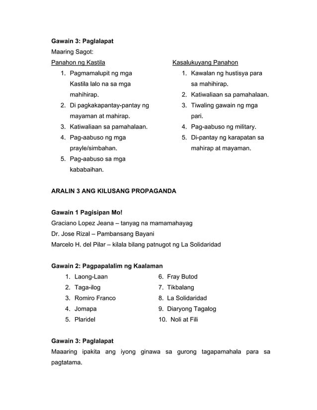 Modyul 8 pagsibol ng kamalayang pilipino | PDF