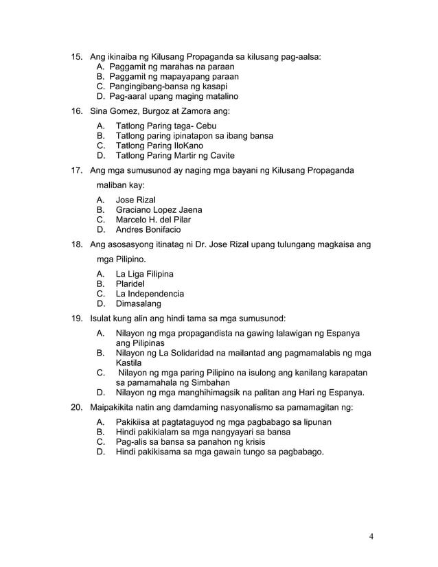 Modyul 8 pagsibol ng kamalayang pilipino | PDF