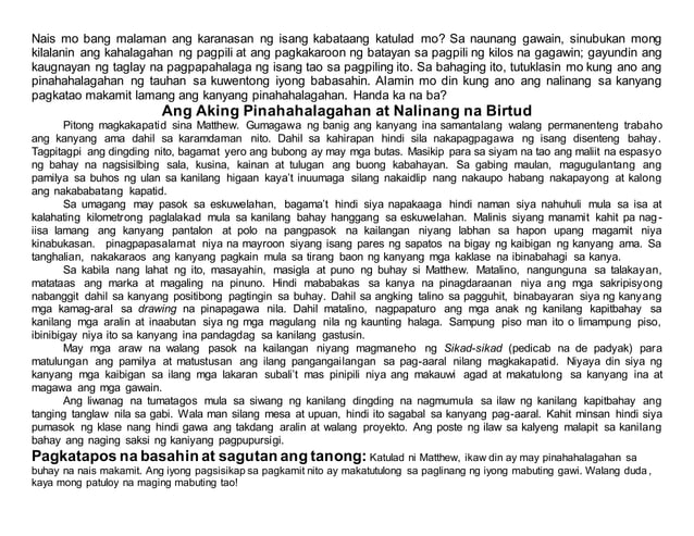 ESP 7 Modyul 9: KAUGNAYAN NG PAGPAPAHALAGA AT BIRTUD | DOCX