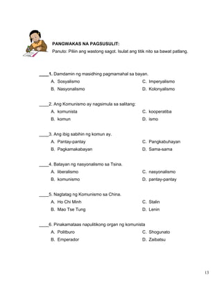 Modyul 9 larawan ng nasyonalismong asyano | PDF