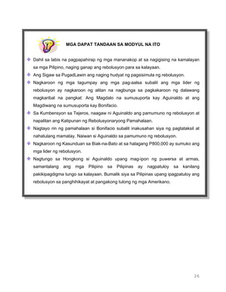 Modyul 9 ang rebolusyong pilipino tungo sa kalayaan | PDF