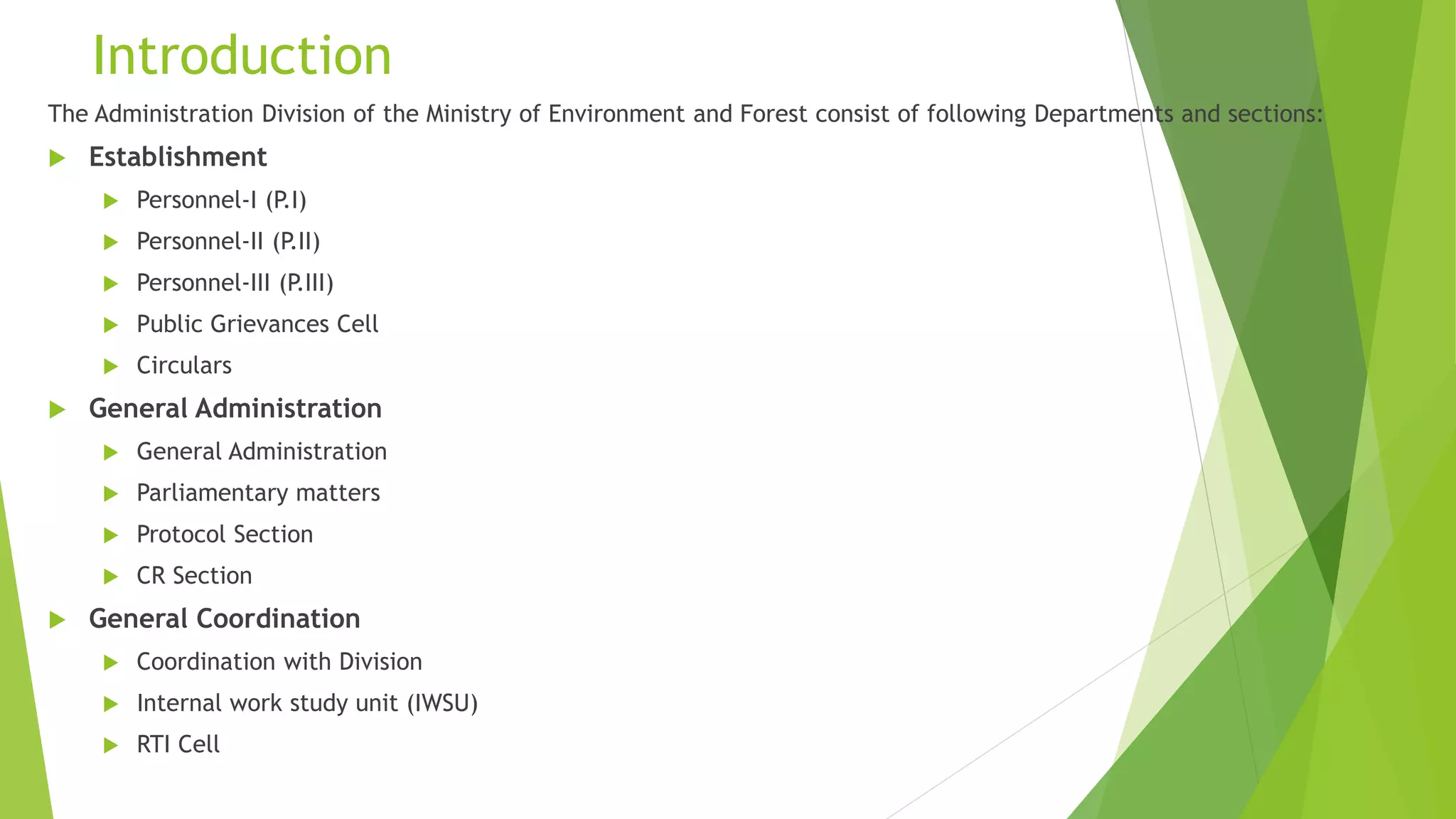 MoEF organization | PDF