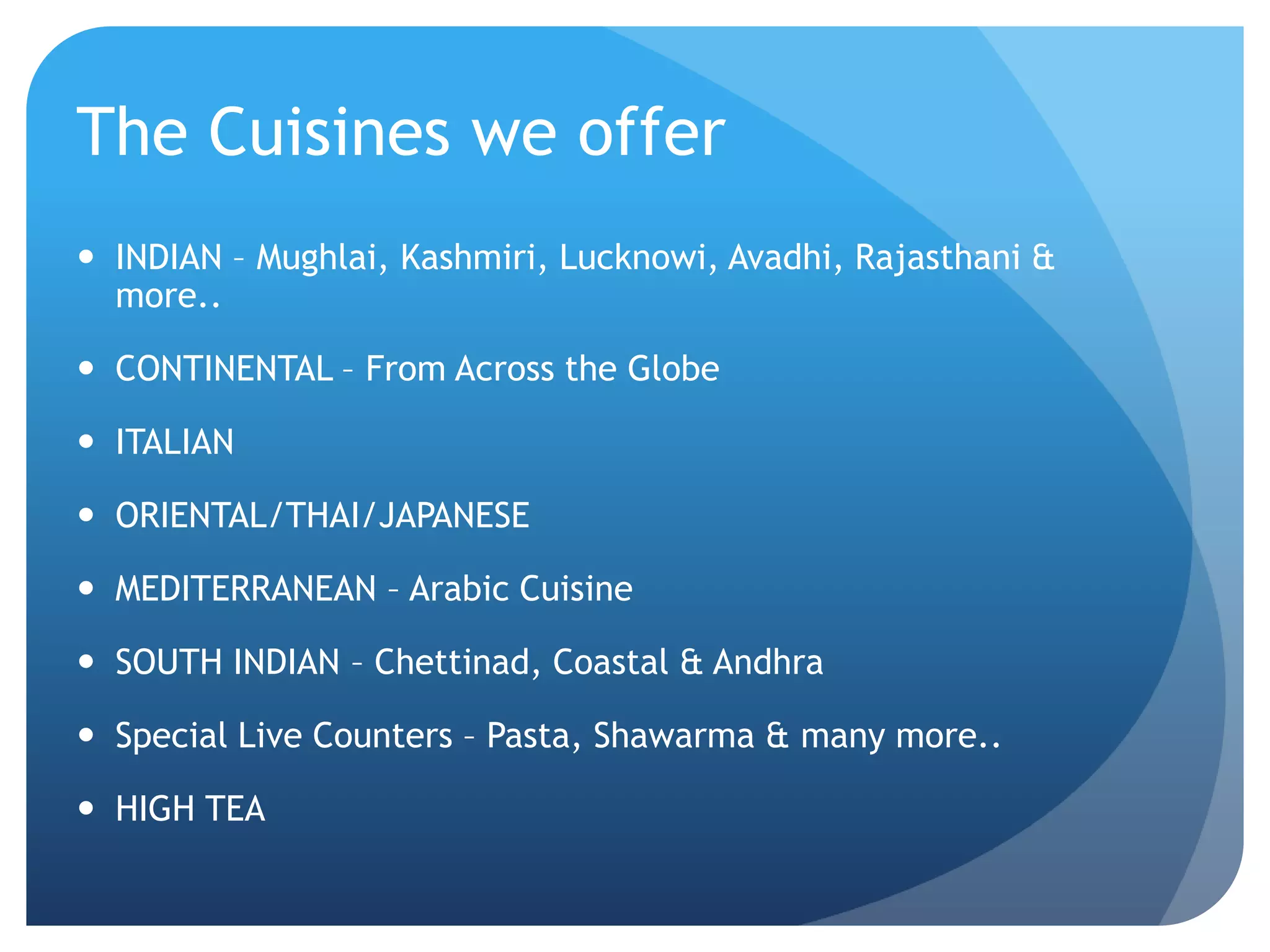 MOETS club class catering presentation | PDF