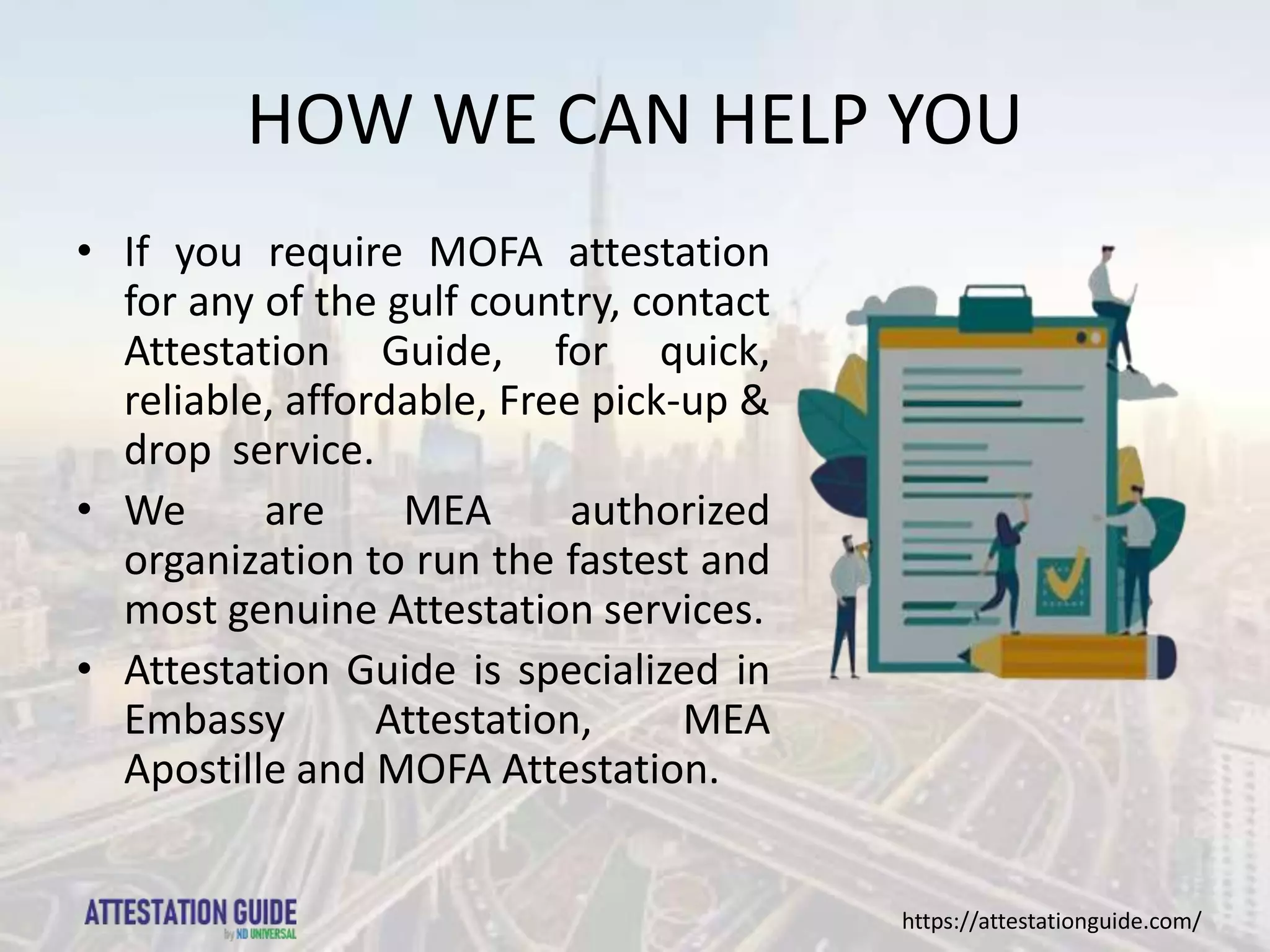MOFA Attestation for Documents and Certificates | PPTX