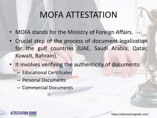 MOFA Attestation for Documents and Certificates | PPT