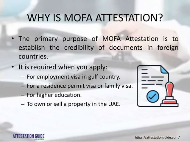 MOFA Attestation for Documents and Certificates | PPT