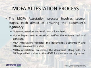 MOFA Attestation for Documents and Certificates | PPTX
