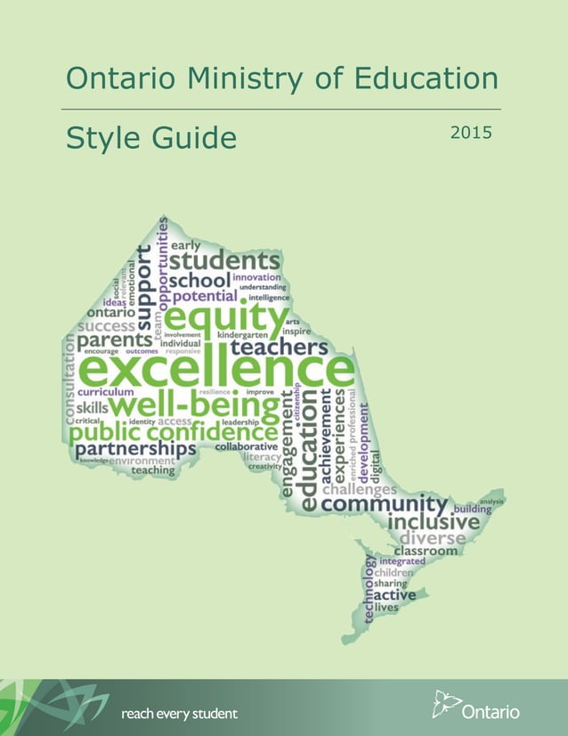 Ontario Ministry of Education Style Guide | PDF