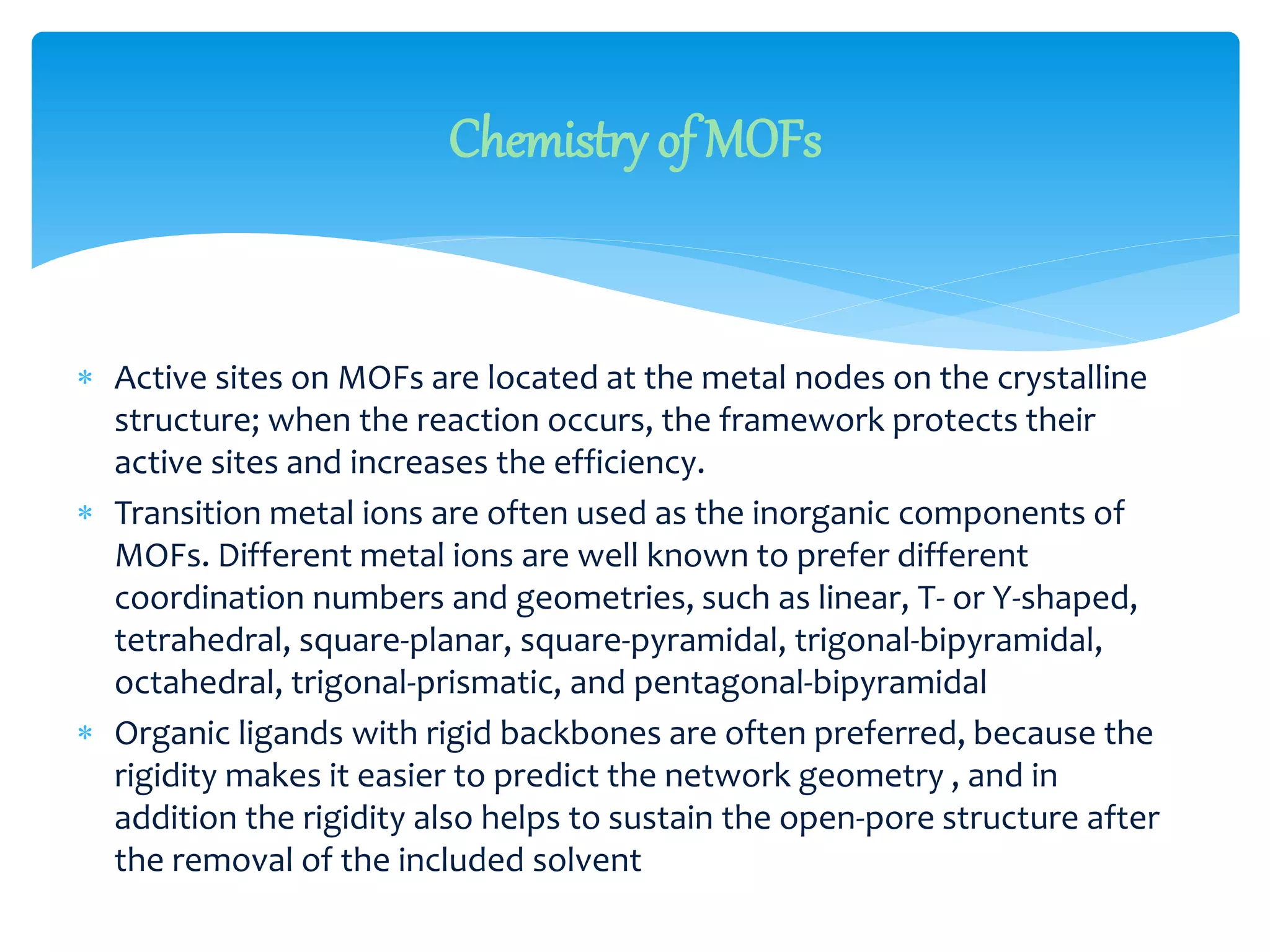 MOF, metal organic frameworks | PPTX MOF, metal organic frameworks | PPTX