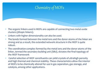 MOF, metal organic frameworks | PPTX