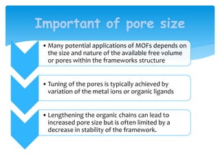 MOF, metal organic frameworks | PPTX