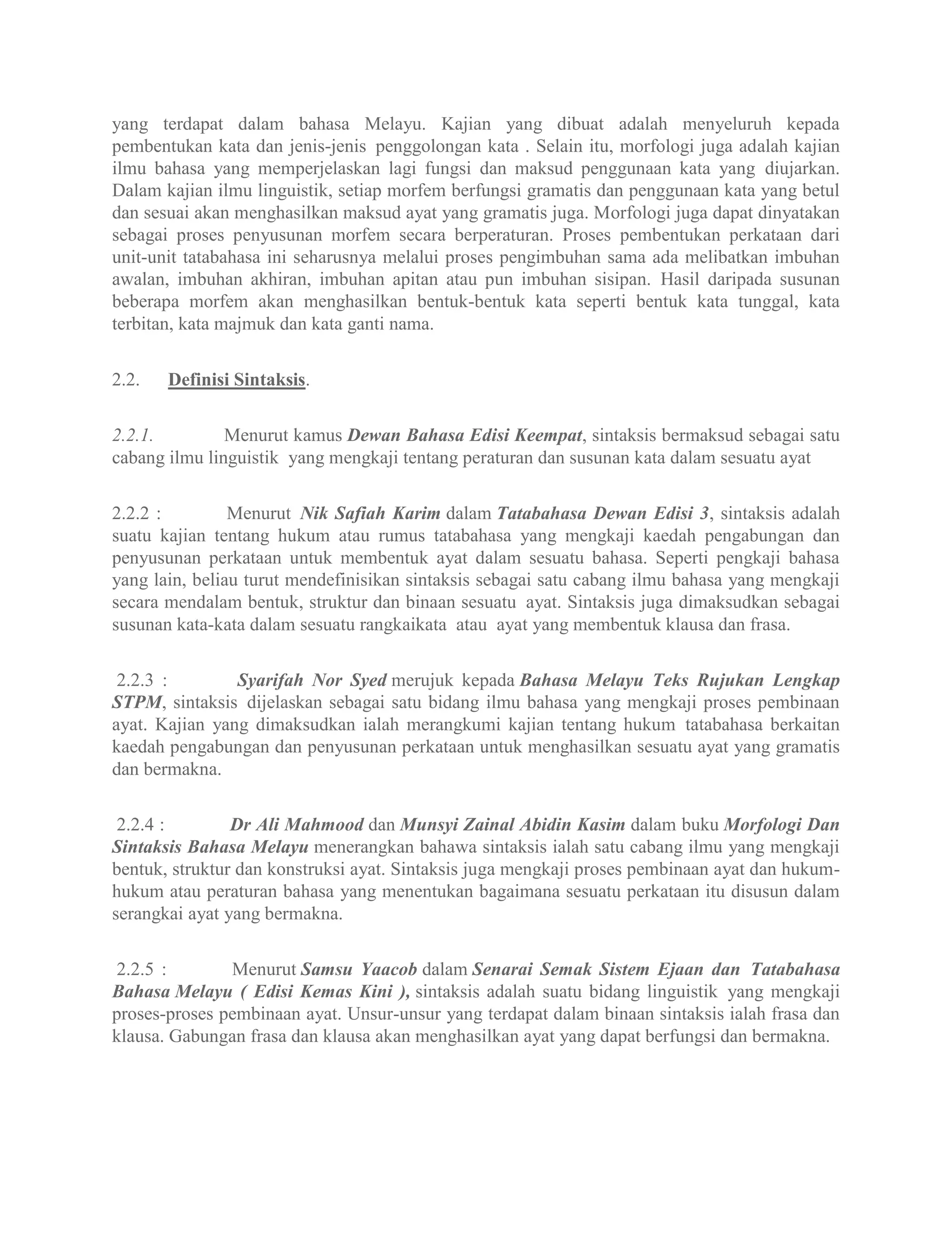 Morfologi dan sintaksis | DOCX