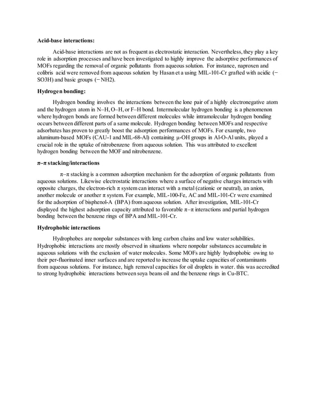 synthesis Of metal organic frame work ( MOFs) | DOCX