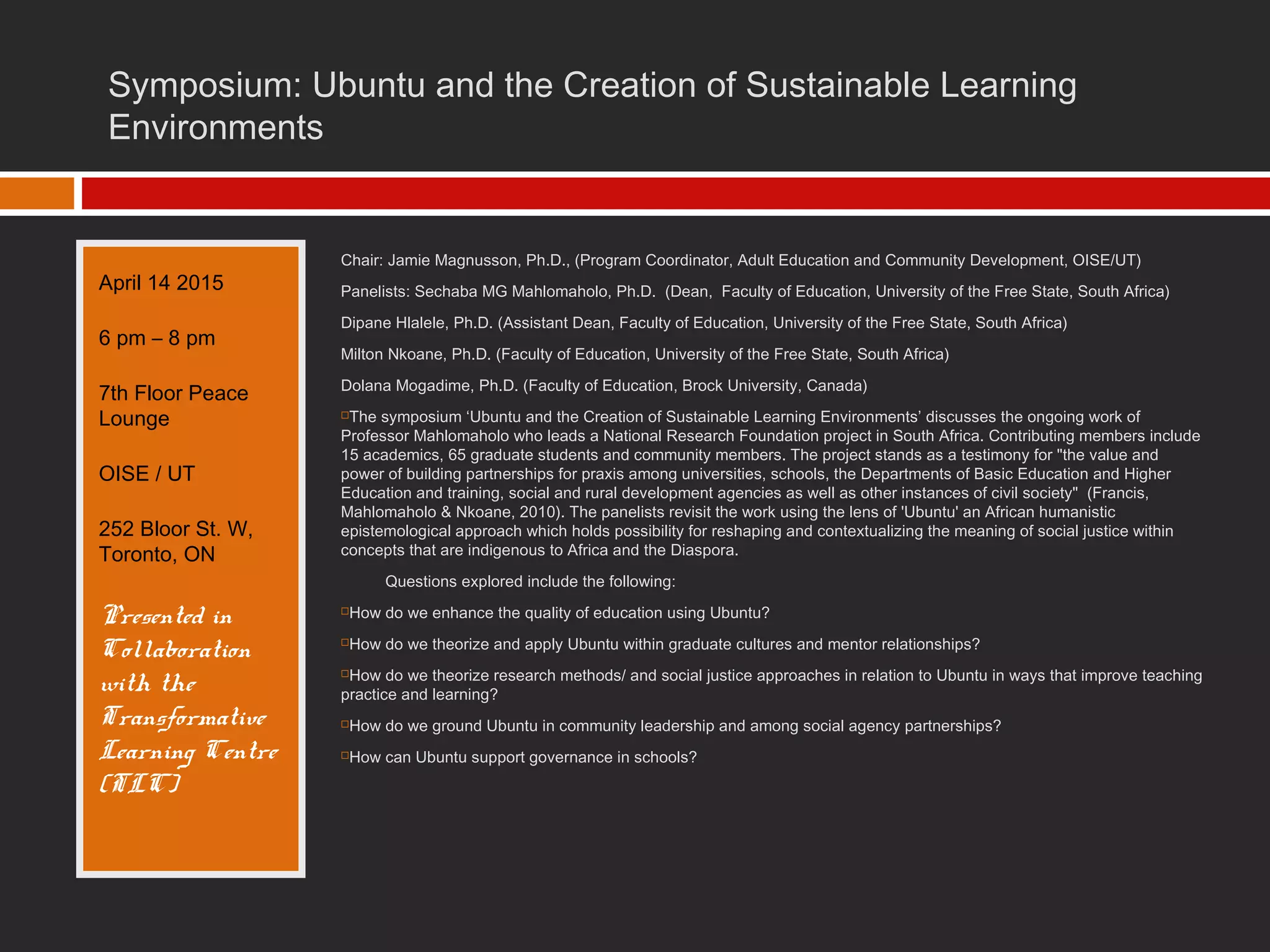 ‘Ubuntu’ and the Social Justice African Diaspora Scholar | PPT