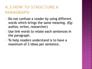 Chapter 4 Structuring Paragraph and Sentences | PPTX