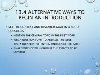 Chapter 13 Introduction in research paper | PPTX