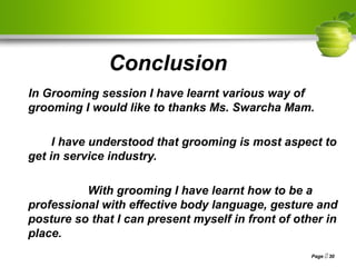 Grooming presentation (Mohak) | PPT