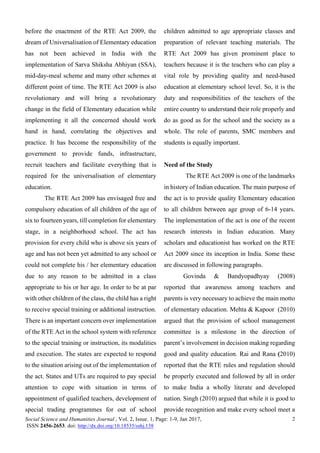Awareness, Initiatives and Challenges in Implementation of the RTE Act 2009 in Odisha | PDF