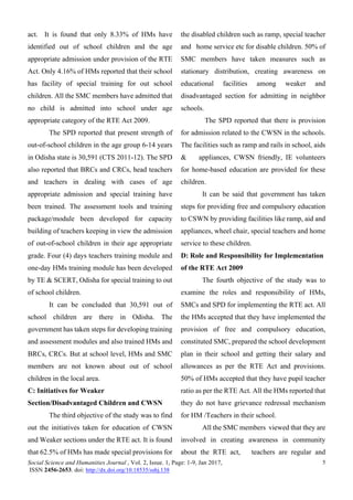 Awareness, Initiatives and Challenges in Implementation of the RTE Act 2009 in Odisha | PDF