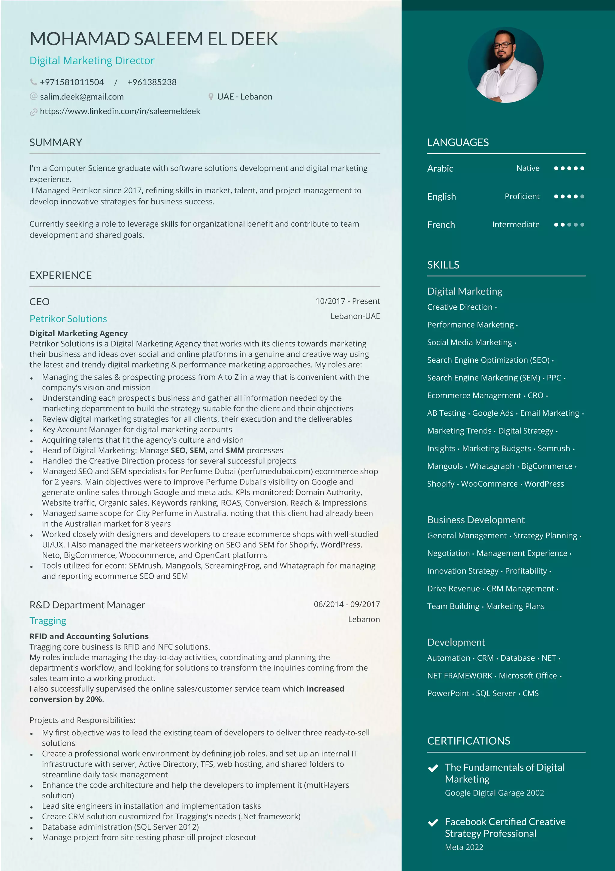 Mohamad Saleem El-Deek Resume | PDF