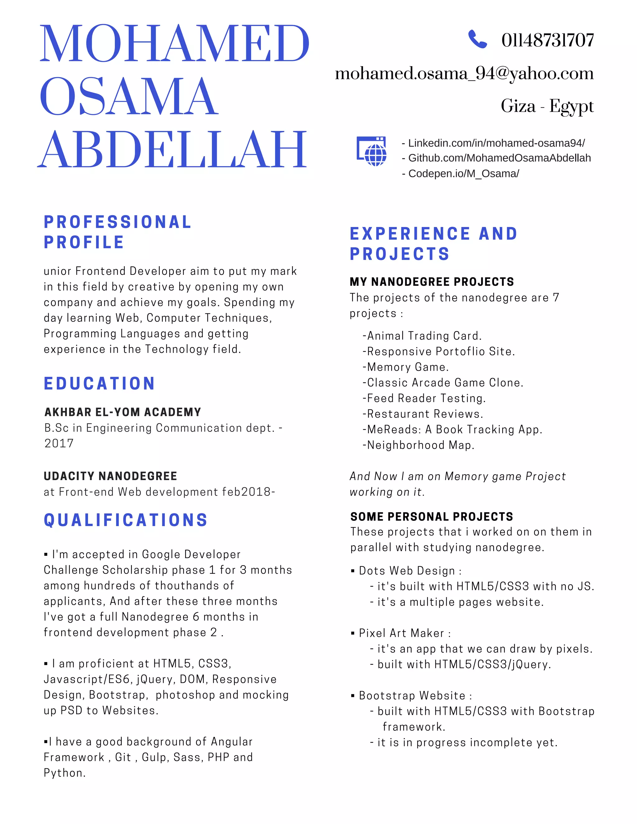 Mohamed osama resume | PDF