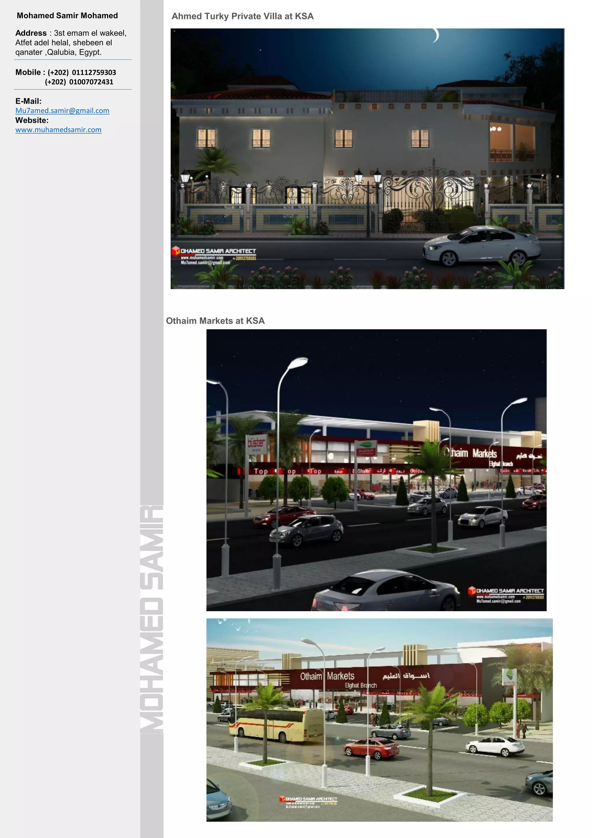 Architect Mohamed samir portfolio | PDF