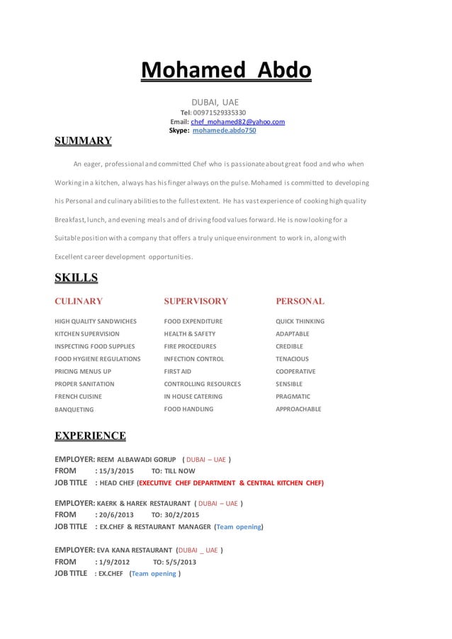 Mohamed abdo cv | DOCX