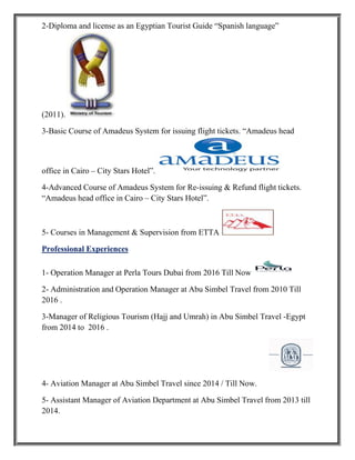 Tourism and Operation Mnager | PDF