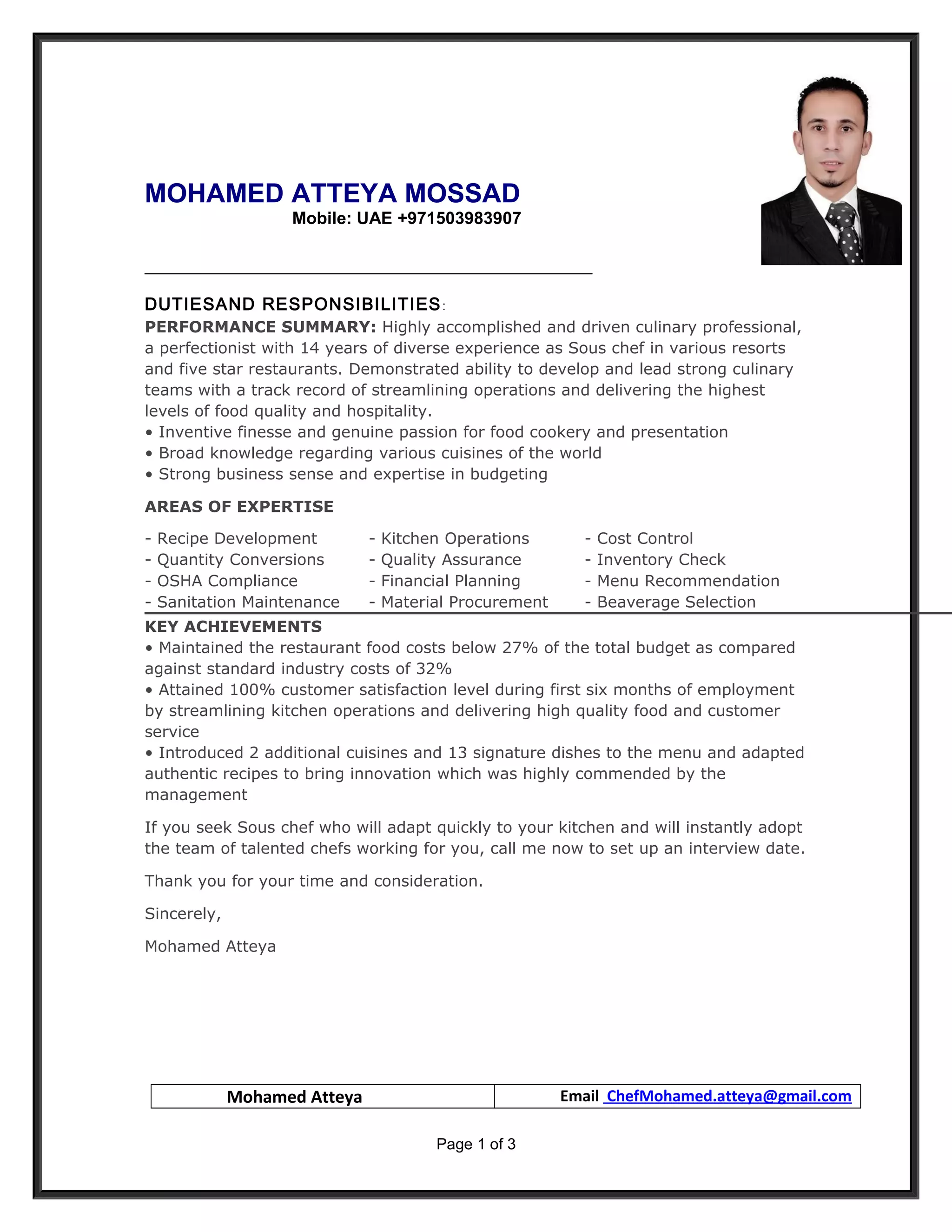 Mohamed atteya Mossad cv | PDF