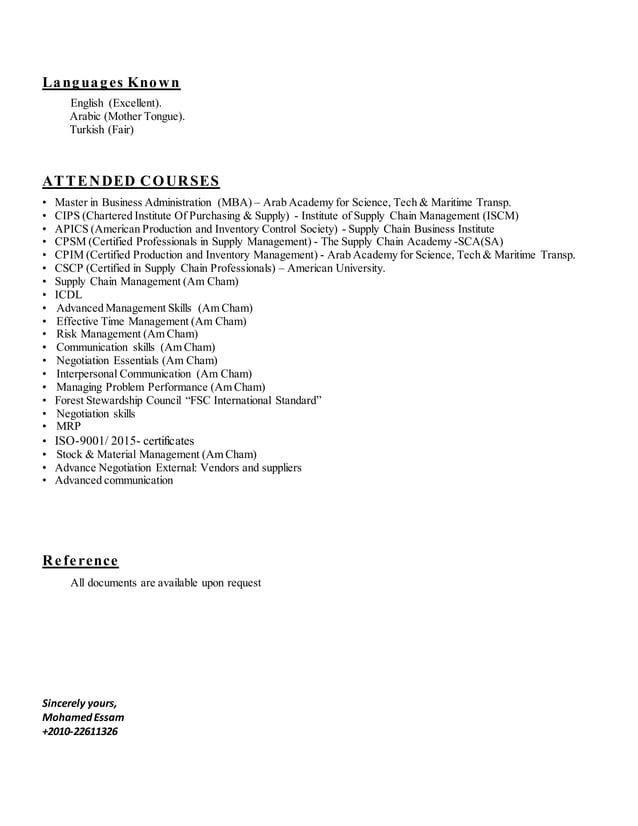 Mohamed essam 2020 cv | PDF