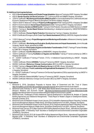 CV Somalia. 2021. Mohamed Farah CV - CV in Somalia, CV of Somali Expert | DOCX