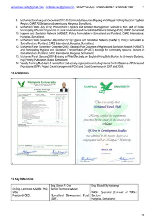 CV Somalia. 2021. Mohamed Farah CV - CV in Somalia, CV of Somali Expert | DOCX