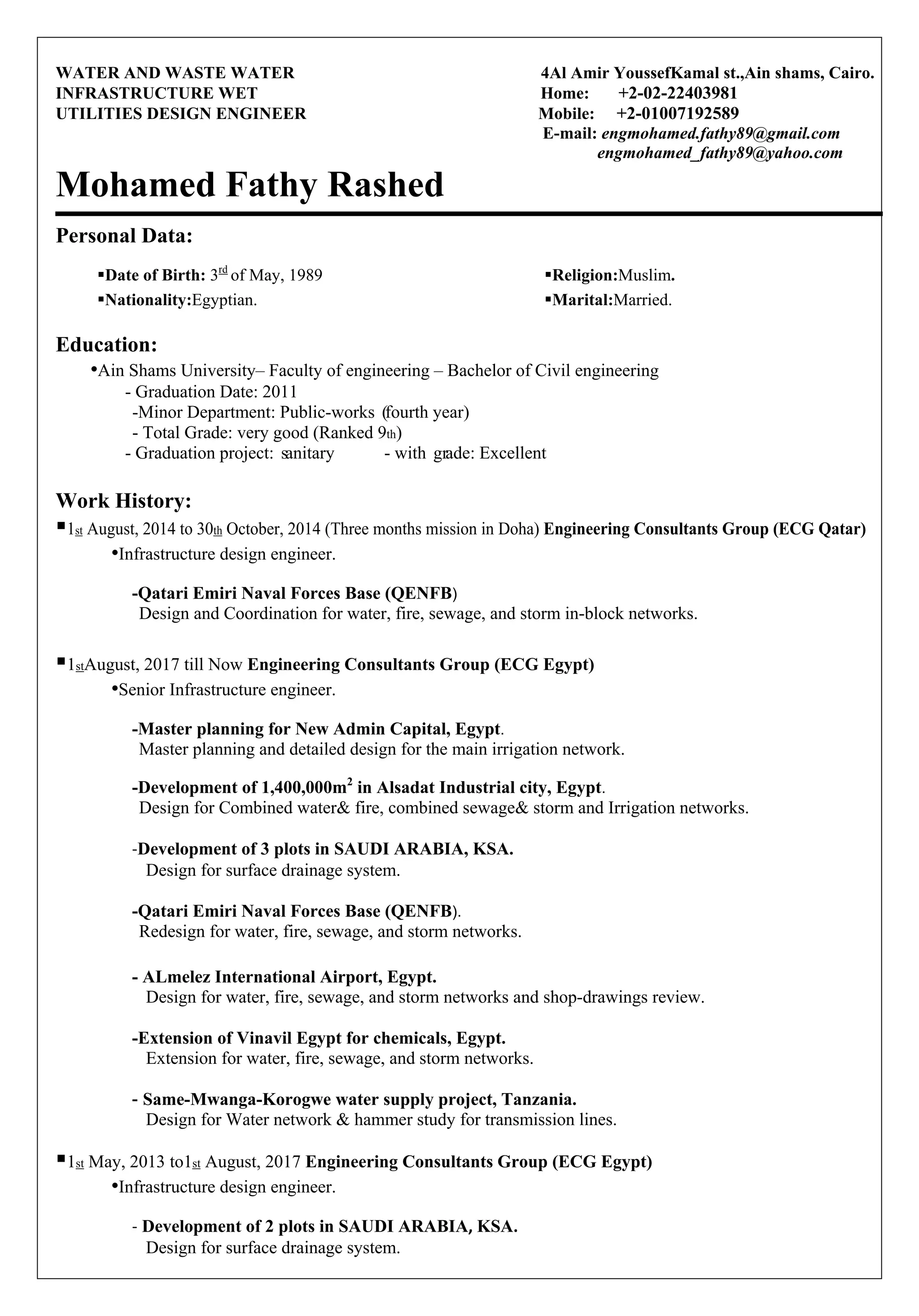 Mohamed Fathy Rashed. cv | PDF