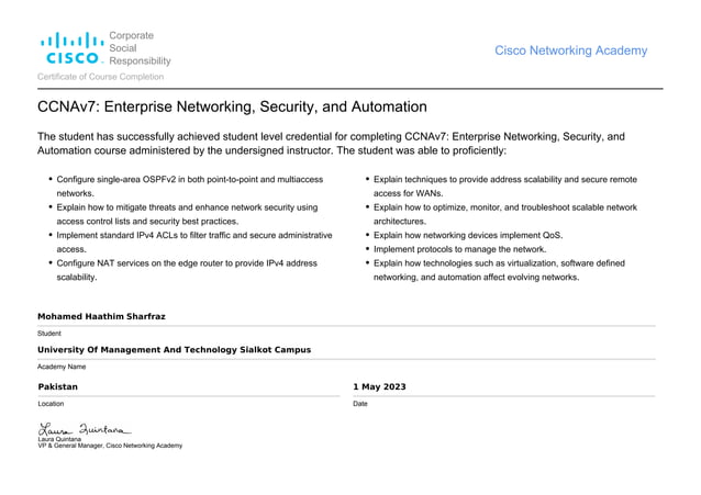 Cisco CCNA ENSA - (Enterprise Networking, Security and Automation) - Certification | PDF ...