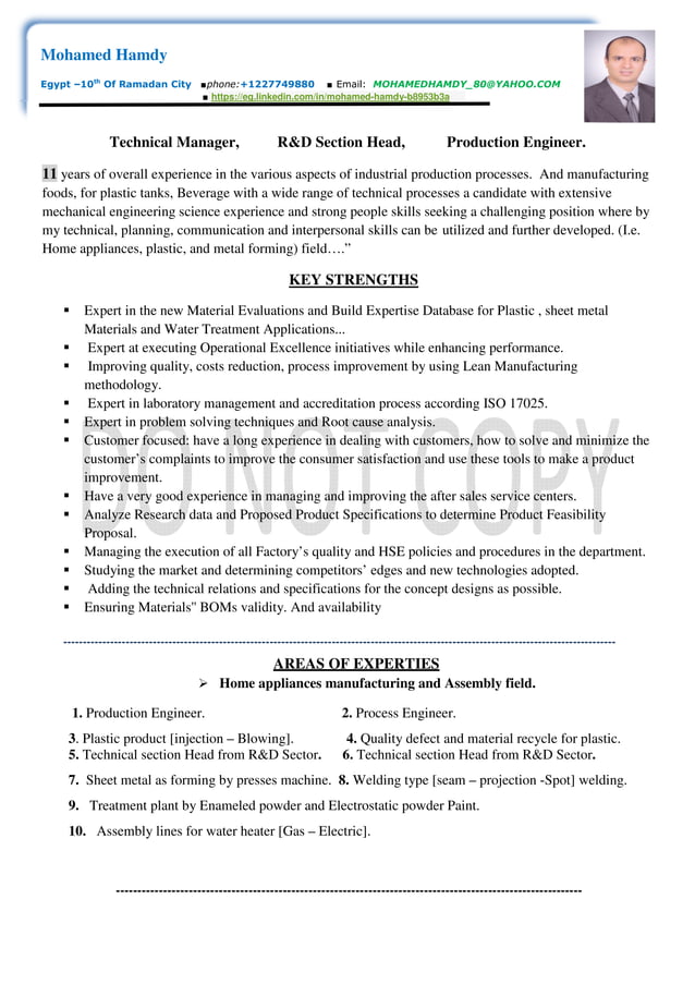 Mohamed hamdy .c.v | PDF